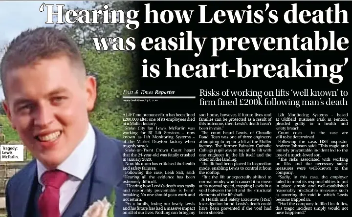 ‘Hearing how Lewis’s death was easily preventabl­e is heart-breaking ...
