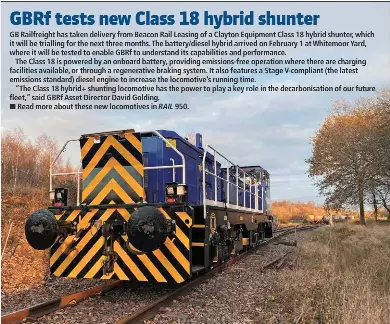 GBRf tests new Class 18 hybrid shunter - PressReader