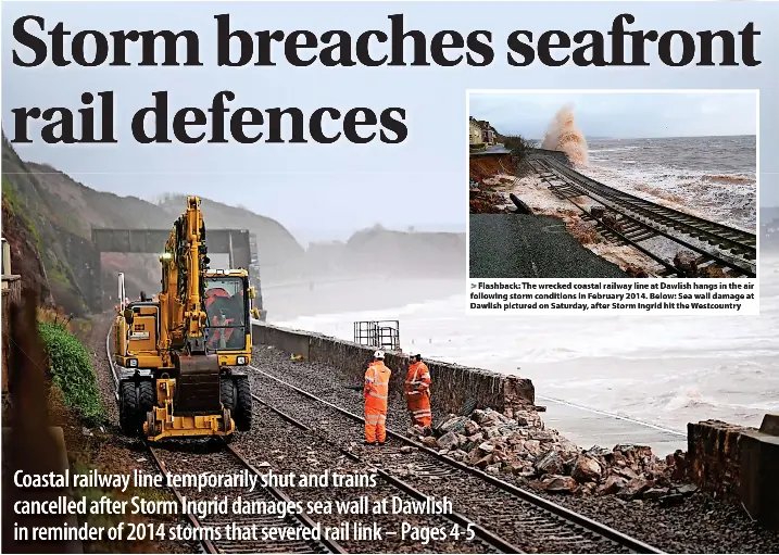 Storm breaches seafront rail defences - PressReader