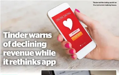 Tinder warns of declining revenuewhi­le it rethinks app - PressReader