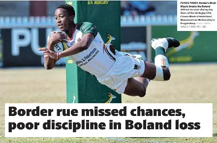 Border rue missed chances, poor discipline in Boland loss - PressReader