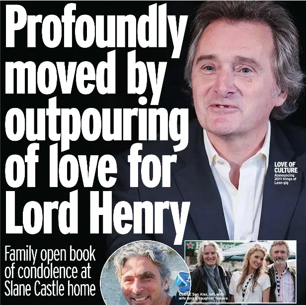 Profoundly moved by outpouring of love for Lord Henry - PressReader