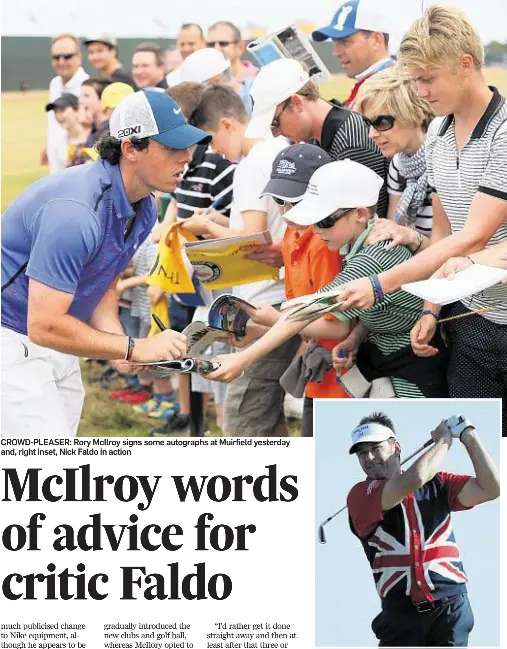 Mcilroy words of advice for critic Faldo - PressReader