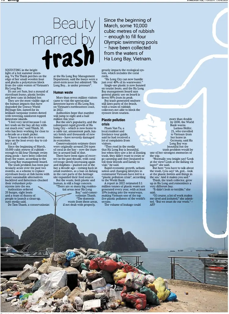 Since the beginning of March, some 10,000 cubic metres of rubbish ...