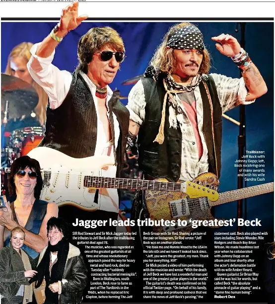 Jagger leads tributes to ‘greatest’ Beck - PressReader