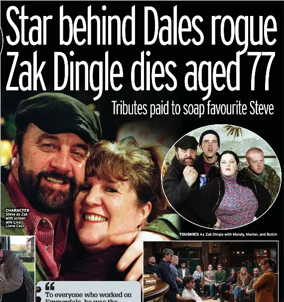 Star behind Dales rogue Zak Dingle dies aged 77 - PressReader