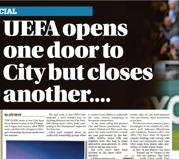 UEFA opens one door to City but closes another .... - PressReader