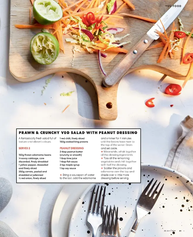 PRAWN & CRUNCHY VEG SALAD WITH PEANUT DRESSING - PressReader