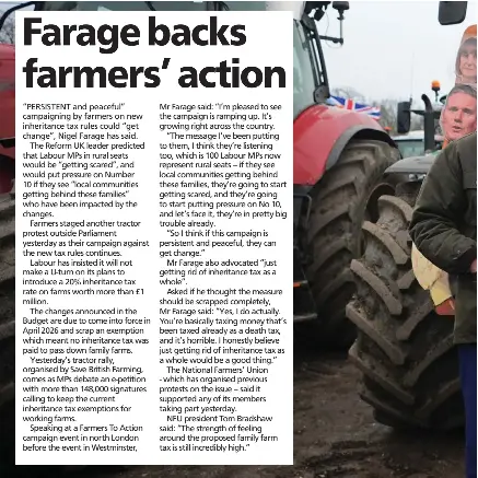 Farage backs farmers’ action - PressReader