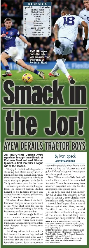 Smack in the Jor! AYEW DERAILS TRACTOR BOYS - PressReader
