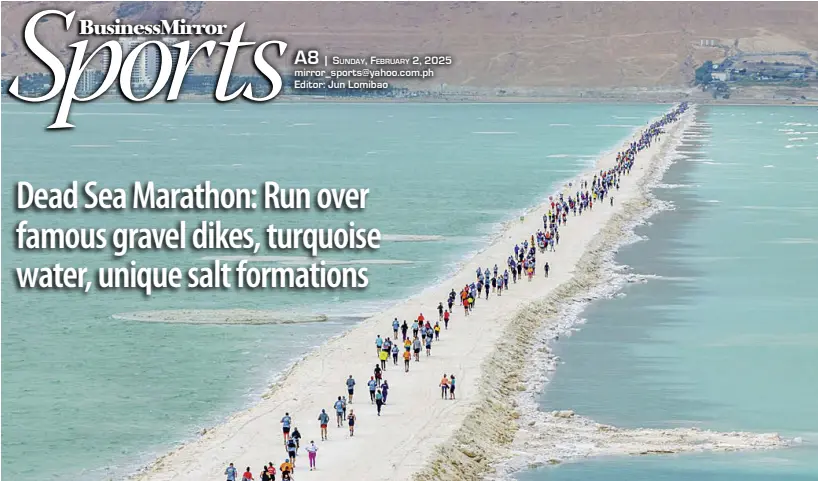 Dead Sea Marathon: Run over famous gravel dikes, turquoise water ...