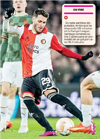 SANTI GIMÉNEZ ANOTA SU QUINTO GOL EN LA EUROPA LEAGUE - PressReader