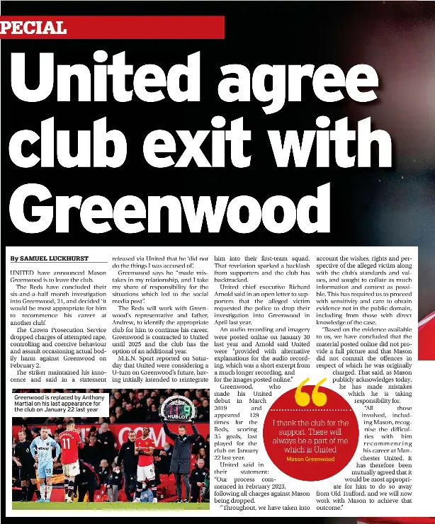 United agree club exit with Greenwood - PressReader