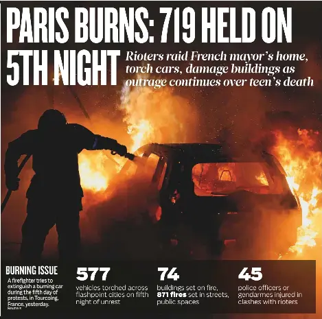 PARIS BURNS: 719 HELD ON 5TH NIGHT - PressReader
