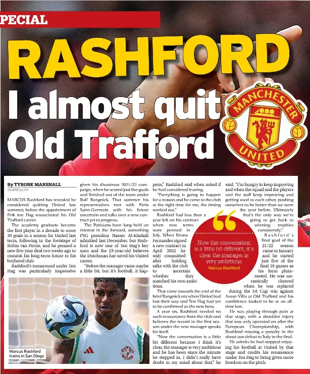 RASHFORD I almost quit Old Trafford - PressReader