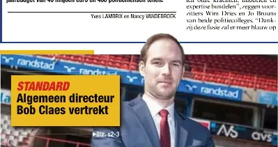 Algemeen directeur Bob Claes vertrekt - PressReader