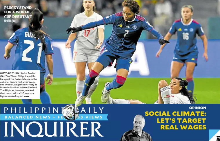 PLUCKY STAND FOR A WORLD CUP DEBUTANT - PressReader