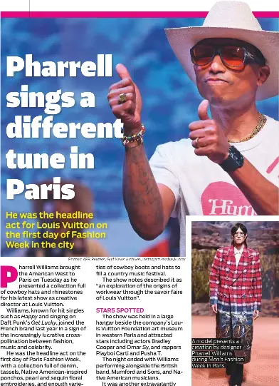 Pharrell sings a different tune in Paris - PressReader
