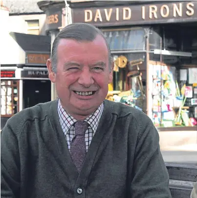 The 18th Earl of Strathmore, pictured in the David Irons shop in Forfar ...