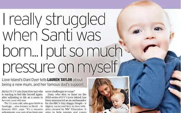 I really struggled when Santi was born...i put so much pressure on ...