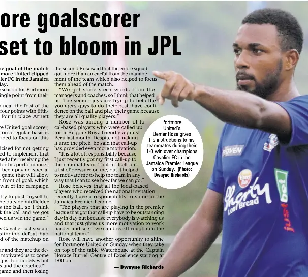 Portmore goalscorer Rose set to bloom in JPL - PressReader