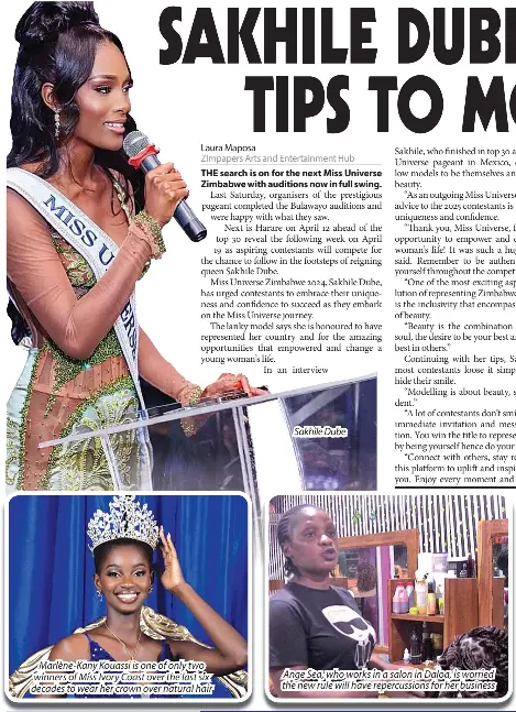 SAKHILE DUBE SHARES TIPS TO MODELS - PressReader