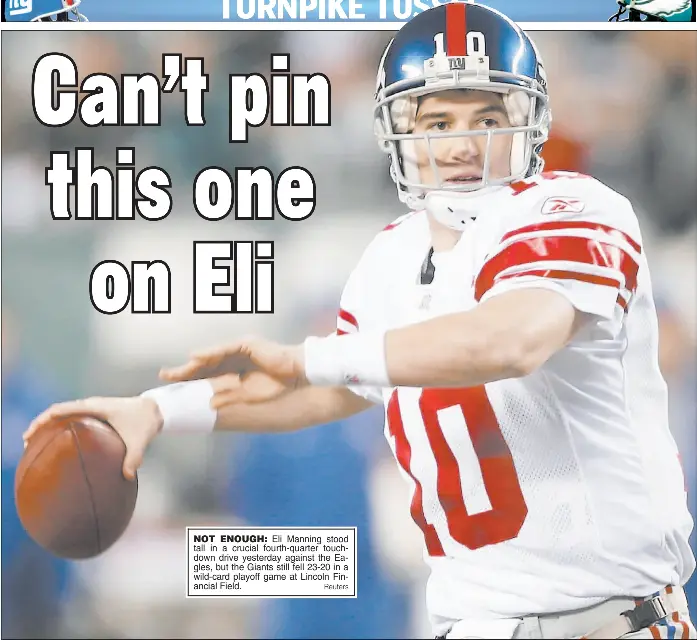 Can’t pin this one on Eli - PressReader