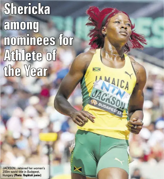 Shericka among nominees for Athlete of the Year - PressReader