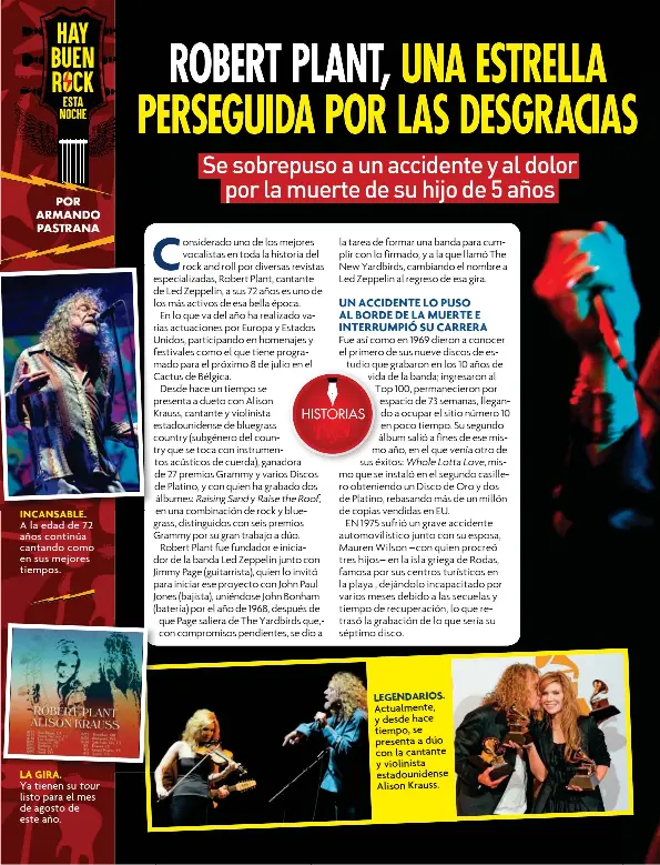 ROBERT PLANT, UNA ESTRELLA PERSEGUIDA POR LAS DESGRACIAS - PressReader