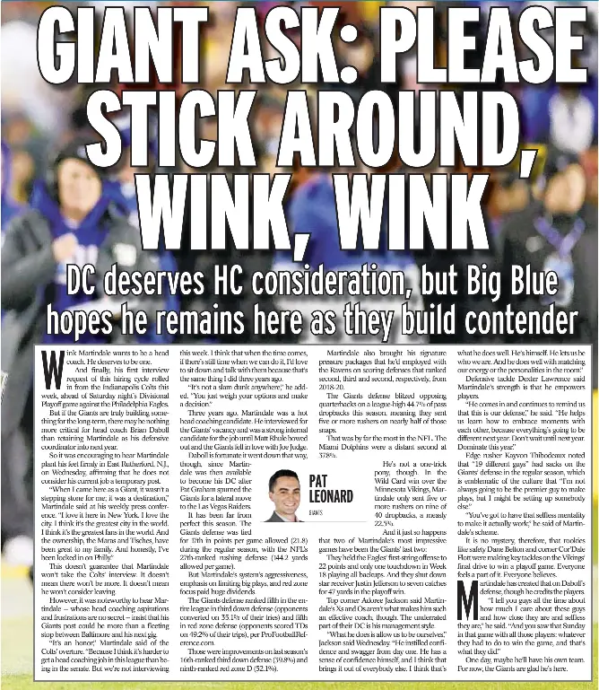 GIANT ASK: PLEASE STICK AROUND, WINK, WINK - PressReader