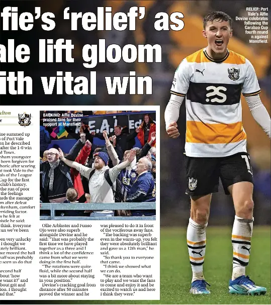 ALFIE’S ‘RELIEF’ AS VALE LIFT GLOOM WITH VITAL WIN - PressReader