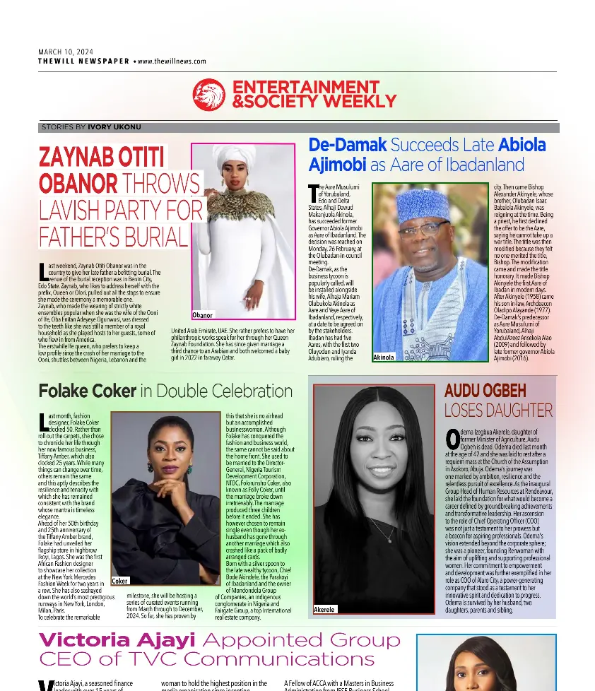 Victoria Ajayi Appointed Group CEO of TVC Communicat­ions - PressReader