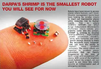 DARPA’S SHRIMP IS THE SMALLEST ROBOT YOU WILL SEE FOR NOW - PressReader