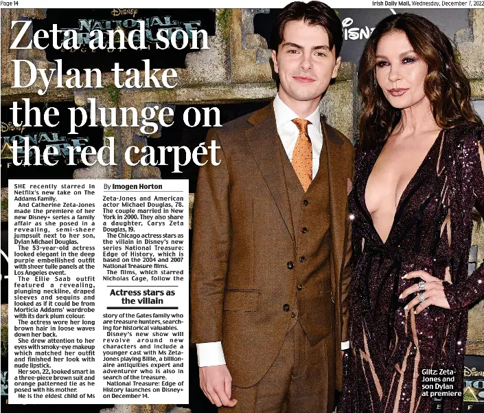 Zeta and son Dylan take the plunge on the red carpet - PressReader