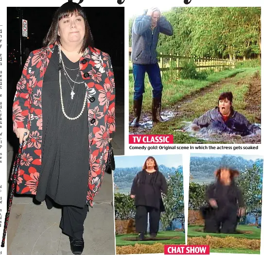 How recreating her Dibley puddle plunge left Dawn French in agony for ...