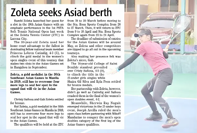 Zoleta seeks Asiad berth - PressReader