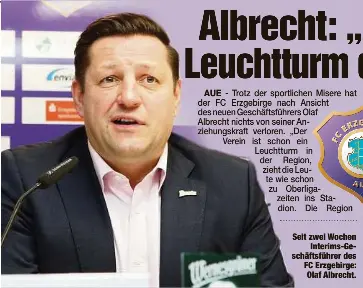 Albrecht: „Aue ist ein Leuchtturm der Region“ - PressReader