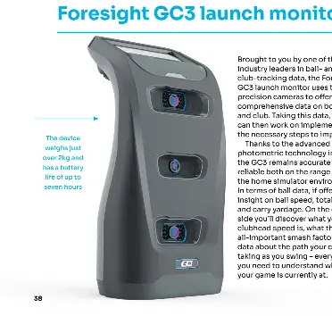 Foresight GC3 launch monitor from £6,490 - PressReader