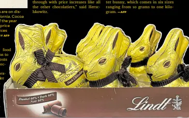 Swiss chocolatie­rs pray Easter bunny will save business as cocoa costs soar - PressReader