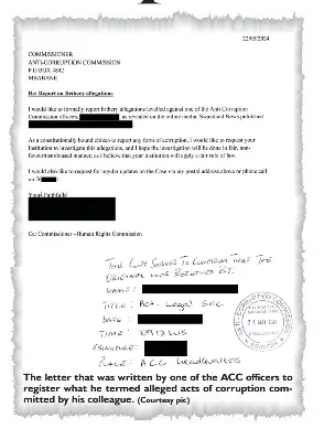 ACC officer reports colleague for corruption - PressReader
