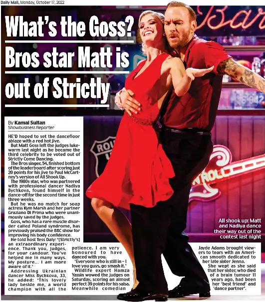 What’s the Goss? Bros star Matt is out of Strictly - PressReader