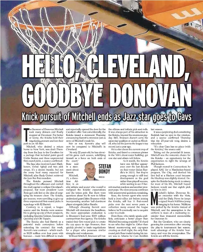 HELLO, CLEVELAND, GOODBYE DONOVAN - PressReader