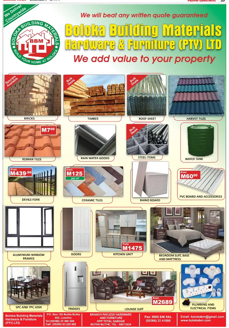 Boloka Building Materials Hardware & Furniture (PTY) LTD - PressReader