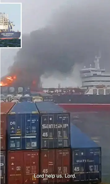 The moment US oil tanker is rammed by cargo ship ...captained by a Russian - PressReader