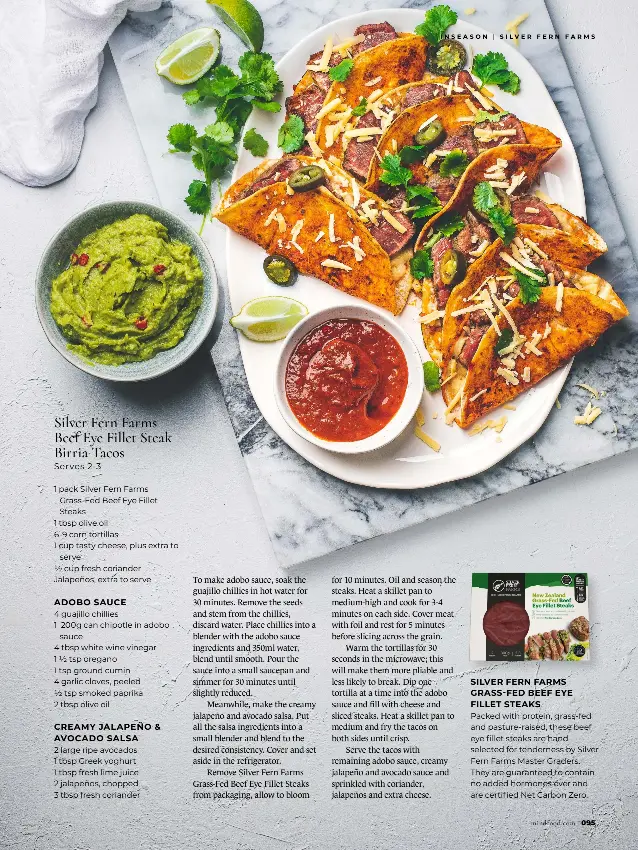 Silver Fern Farms Beef Eye Fillet Steak Birria Tacos - PressReader