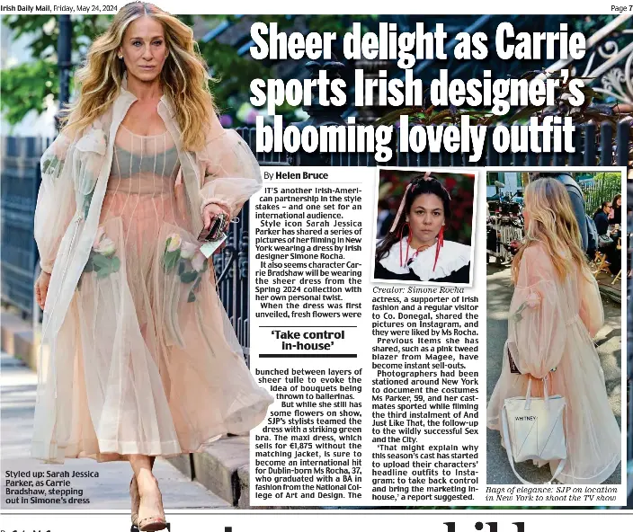 Sheer delight as Carrie sports Irish designer’s blooming lovely outfit - PressReader