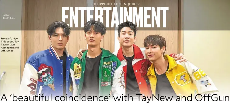 ENTERTAINM­ENT A ‘beautiful coincidenc­e’ with TayNew and OffGun ...