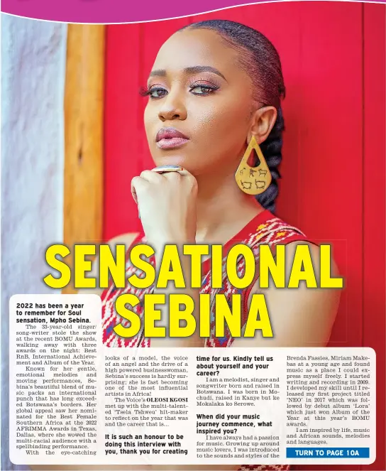 SENSATIONA­L SEBINA - PressReader