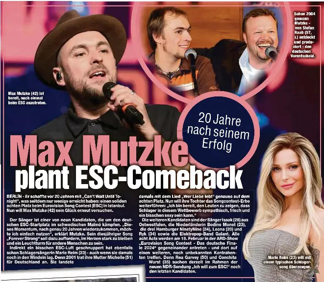 Max Mutzke plant ESC-Comeback - PressReader