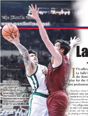 Quiambao leaves La Salle to play in KBL - PressReader